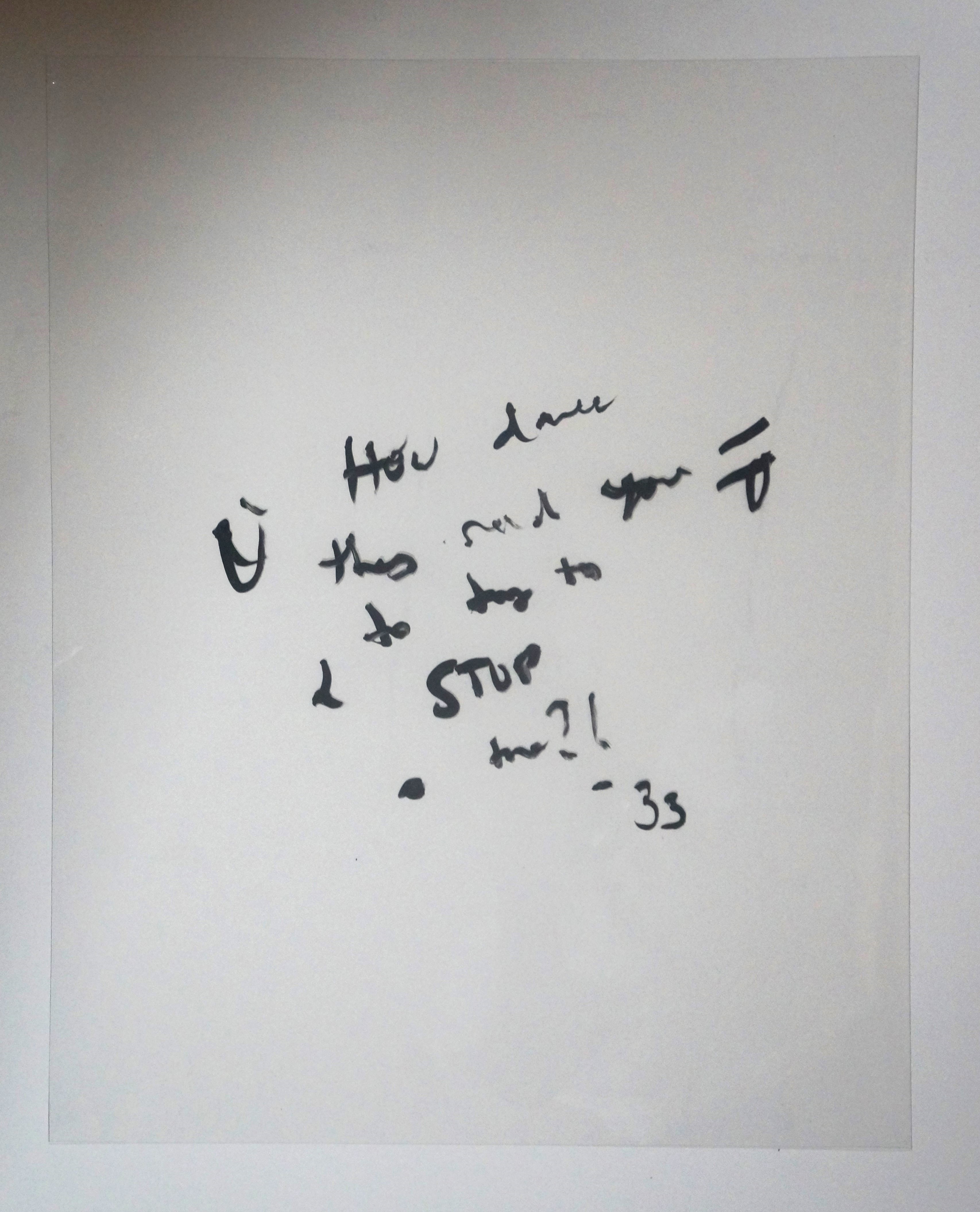 33 – Note V (2024) – Acrylic on 16×20 Plastic Paper – 33 the Artist