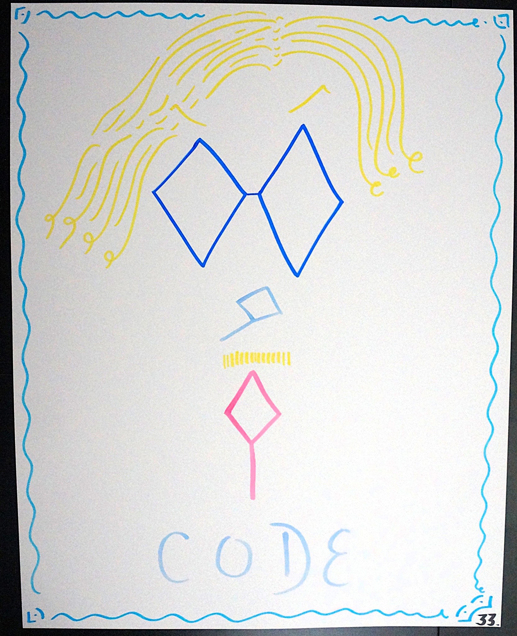 33 – Hitler Code (2026) – Marker on 22×28 Bristol Board – 33 the Artist